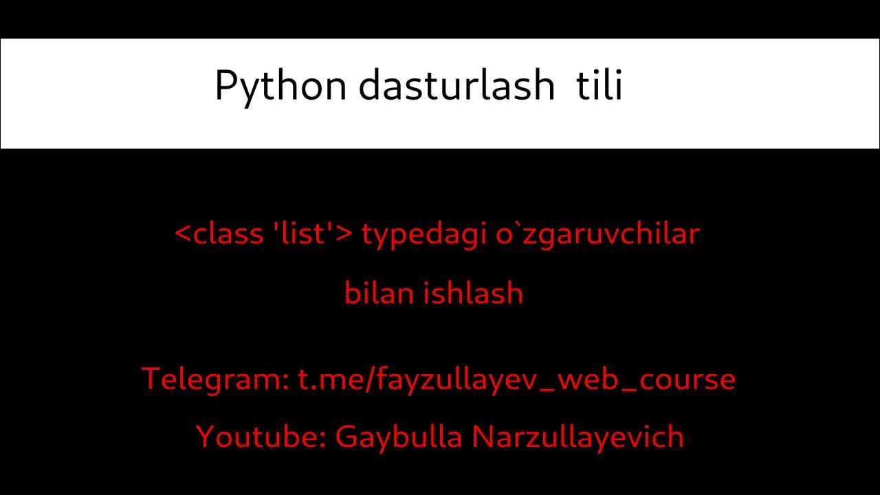 Python class 'list' - YouTube