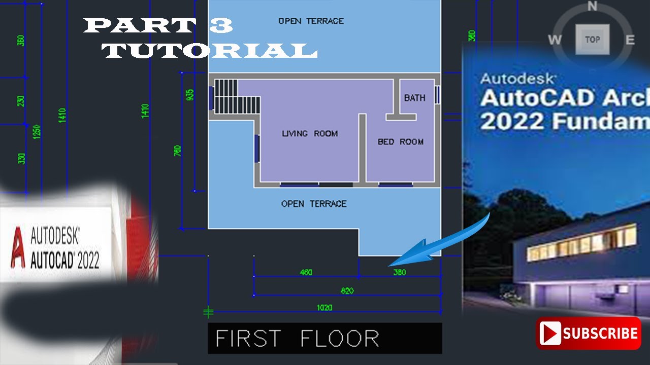 autocad architecture 2022 tutorial part 3 simple building design ...