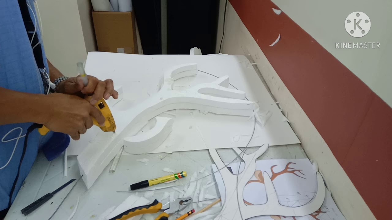 3D Reindeer's Horn Styrofoam Carving - YouTube