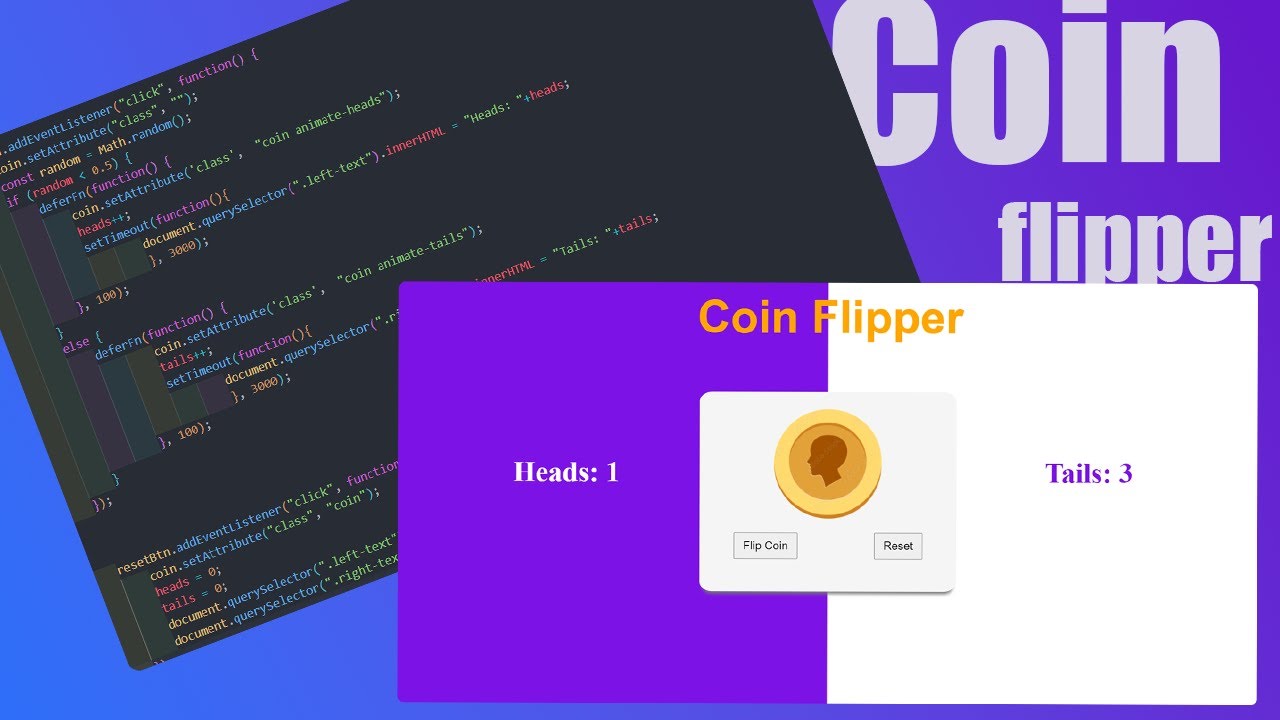 Flip It Coding A Coin Flipper Game With Html Css And Javascript Youtube 4753