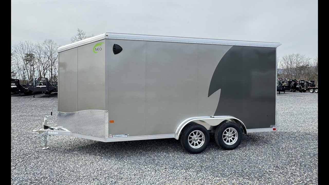 Neo NAMR 7.5x14' Aluminum Enclosed Powersports Trailer 7000# GVW - YouTube