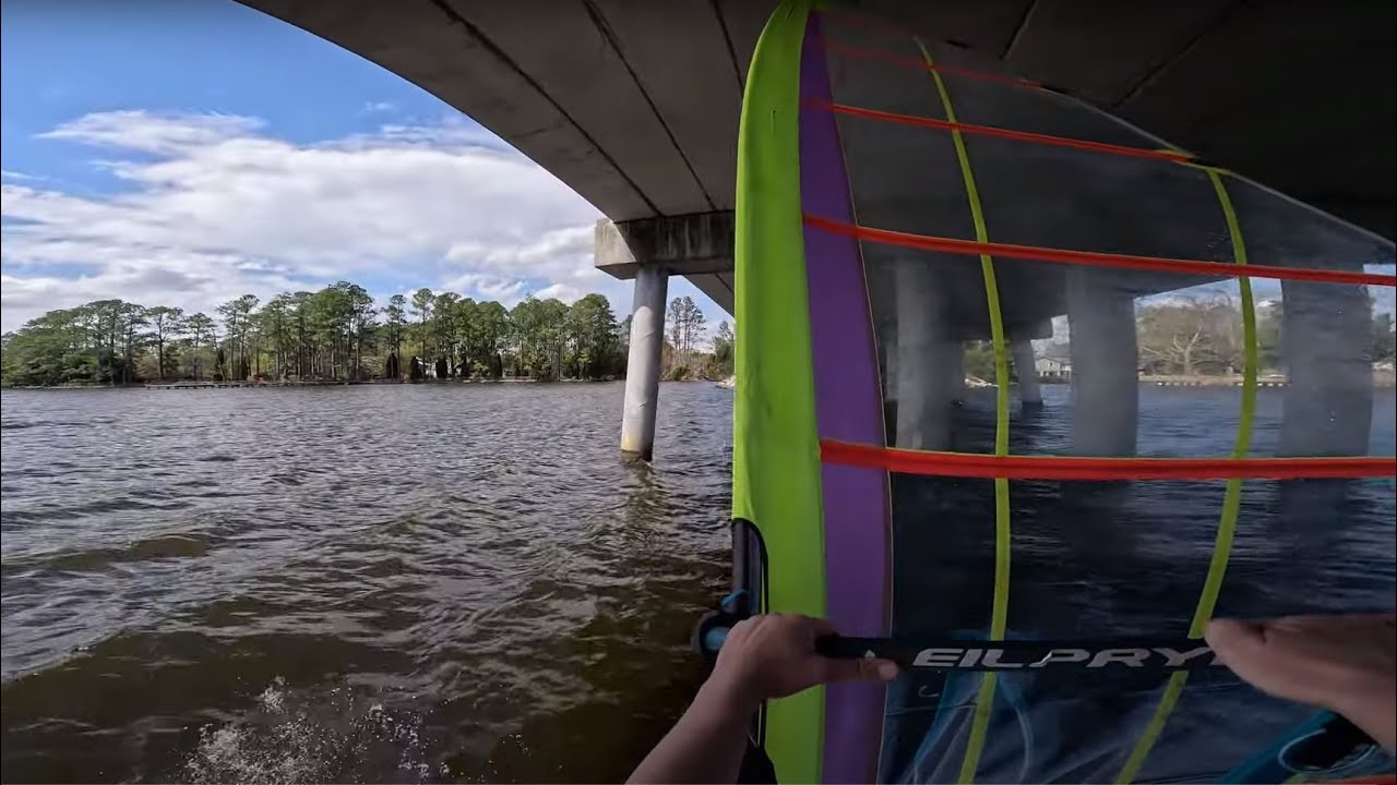 Windsurfing 1990 Bic Bamba Pungo Creek Sailing Belhaven NC April Fools ...