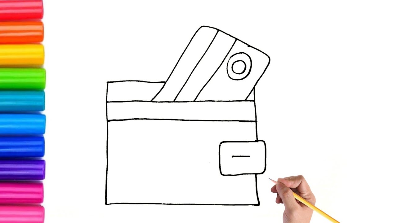 Easy Wallet drawing and colouring for kids, DIY for kids, Toodlers ...