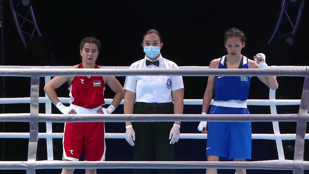 2021 ASBC Finals (W48kg) GULASAL SULTONALIEVA (UZB) vs ALUA BALKIBEKOVA ...