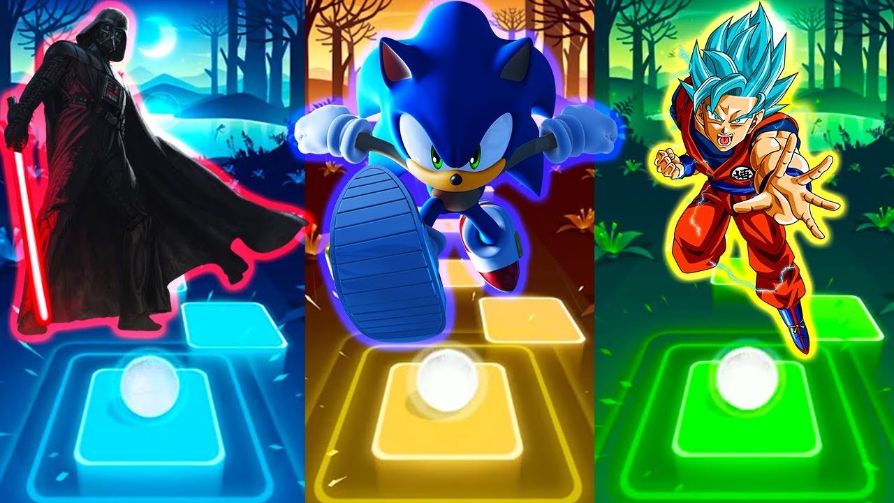Darth Vader VS Goku VS Sonic | Tiles Hop EDM Rush - YouTube