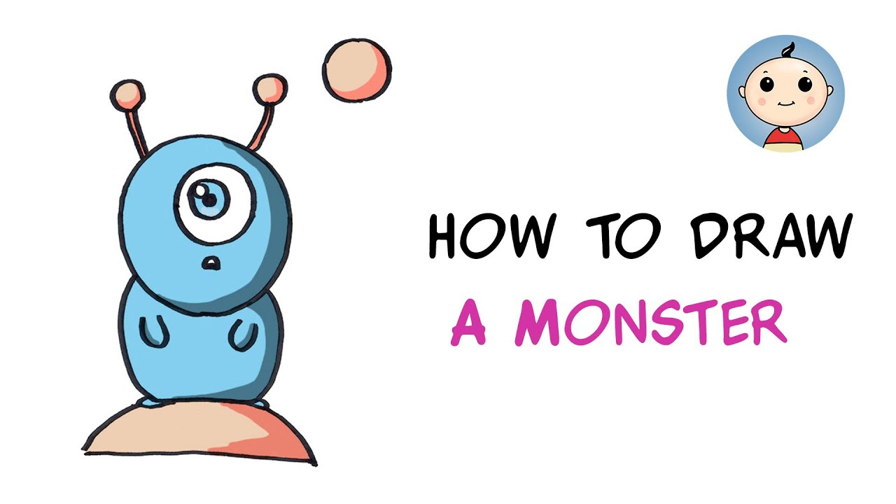 How To Draw An Adorable Monster For Kids! - YouTube