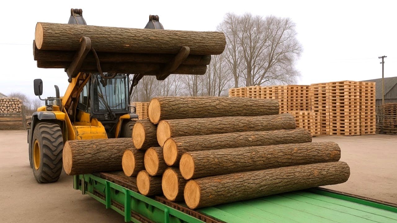 Incredible Transformation – From Raw Logs to Pallet Wood and Wooden ...