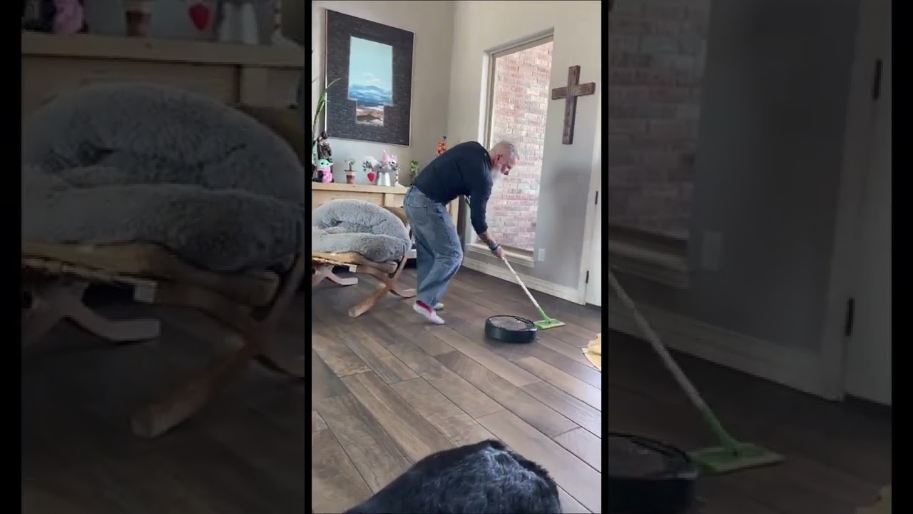 Texas Man Pays Tribute to Olympic Curling With Roomba and Swiffer - YouTube