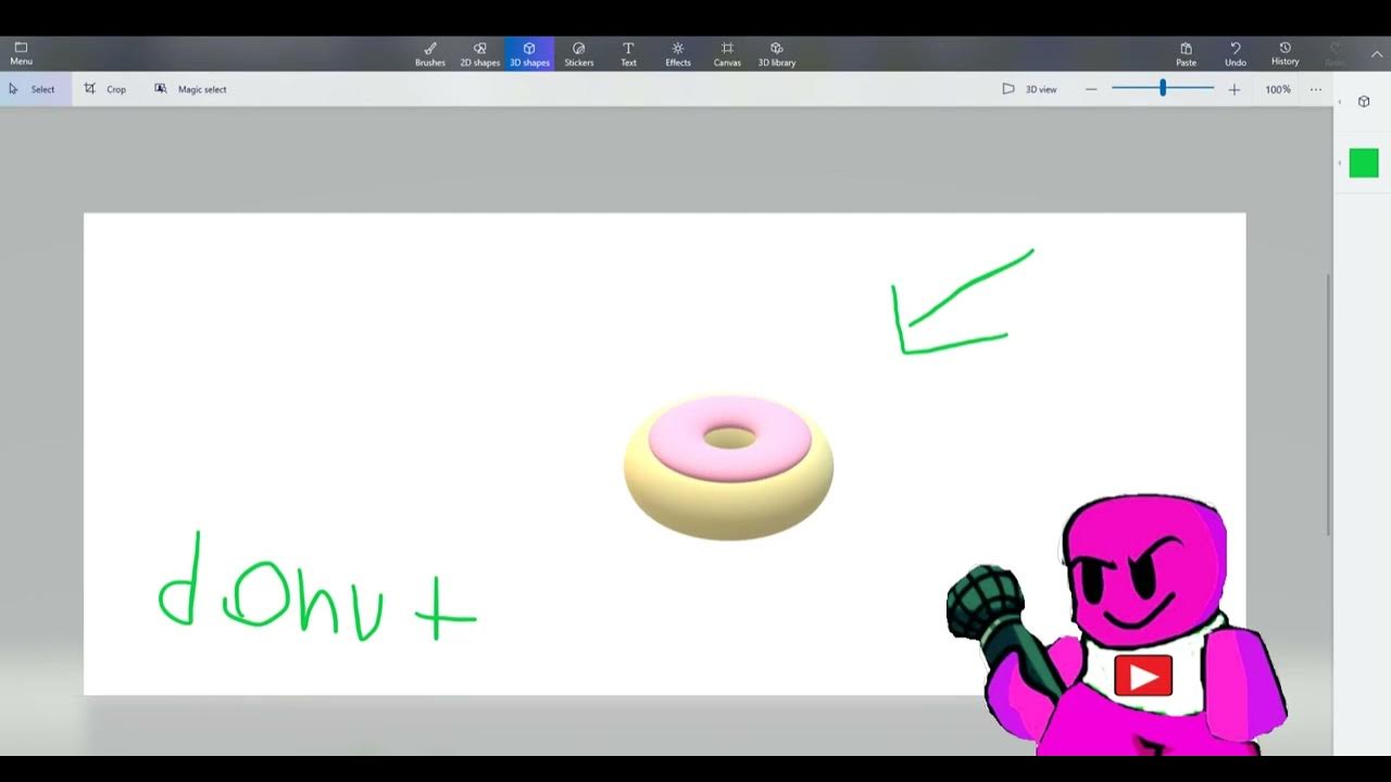 I Built A Donut In Paint 3D - YouTube
