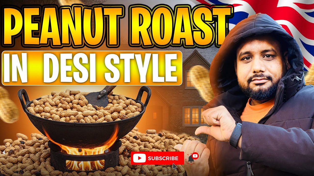 Desi Style Peanut Roast in Ash 🌰🔥 | Traditional Snack Vlog in UK - YouTube