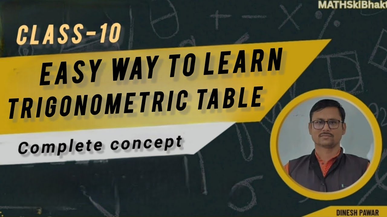 Trigonometric Table - YouTube
