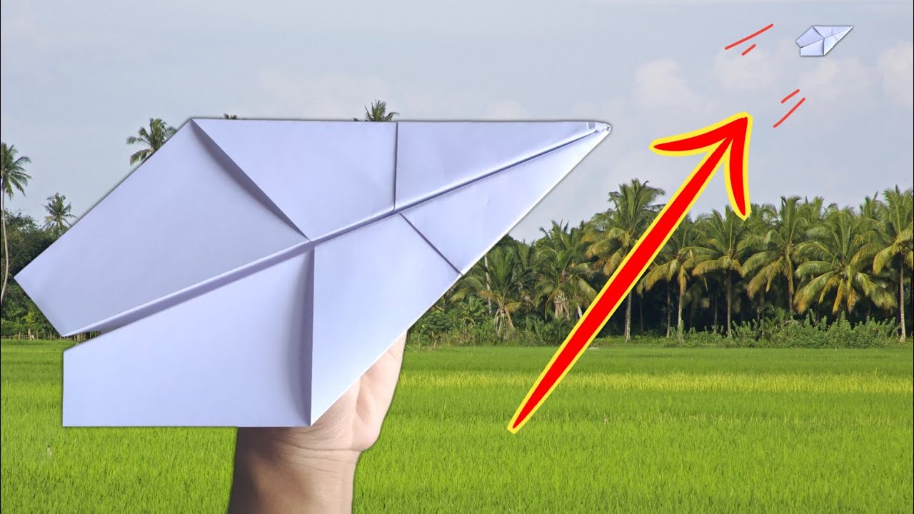 How To Make Long Range Flying Paper Airplane - Far Fly Paper Plane ...
