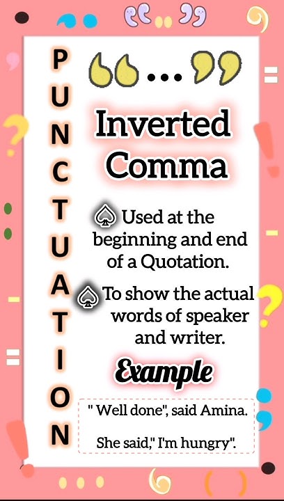 Punctuations in english| Inverted comma | Inverted comma ka istamal # ...