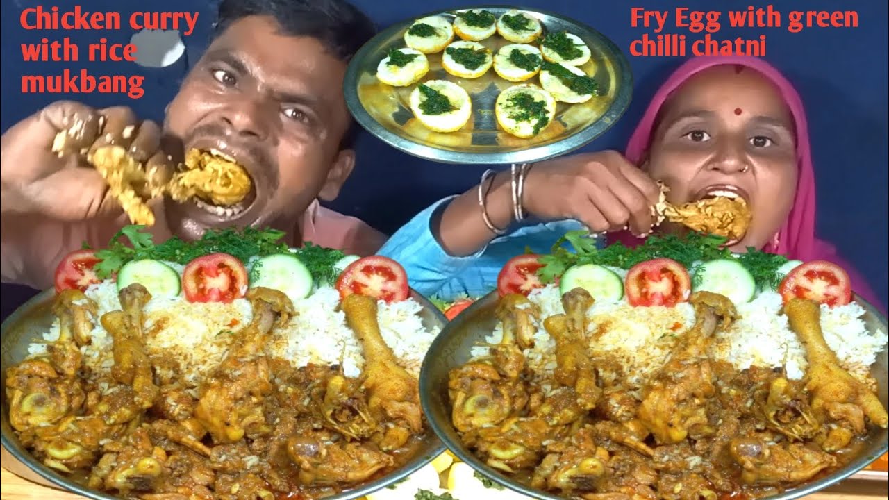 CHICKEN CURRY INDIAN STYLE EATING😋ASMR EATING TASTY INDIAN FOOD😋EGG FRY ...