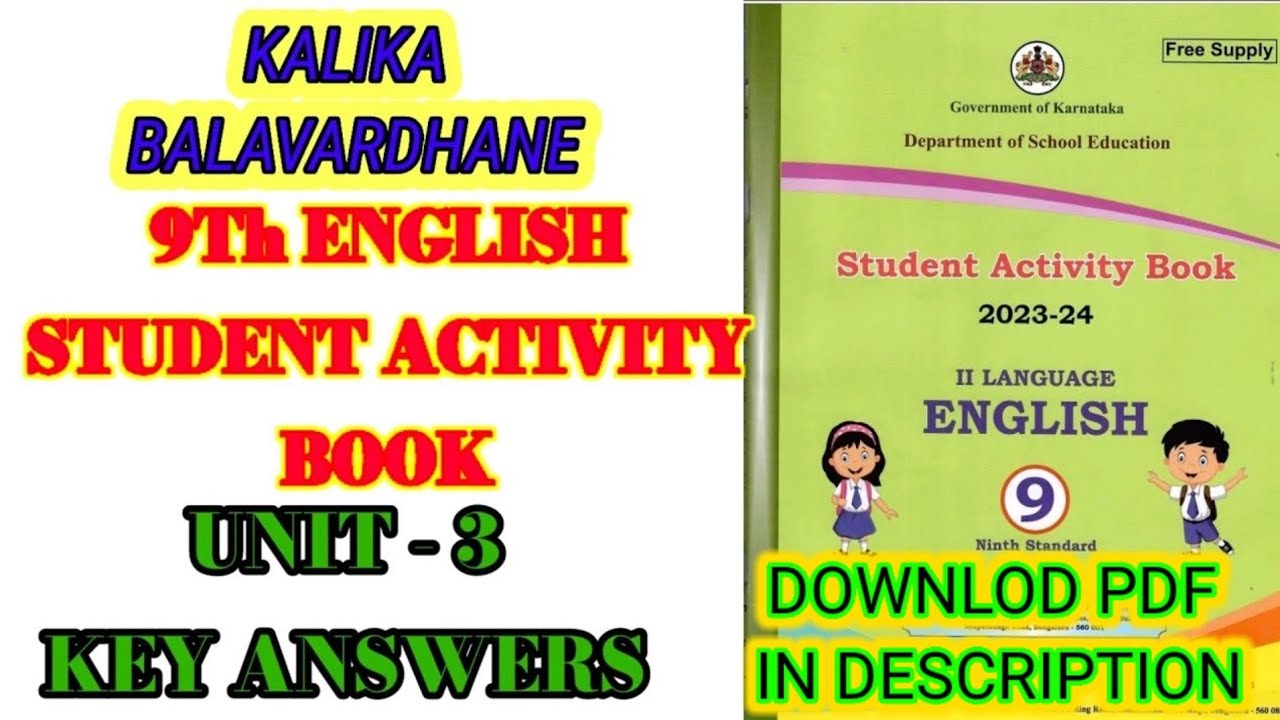9th English Student Activity Book key answers Unit 3 |Kalika ...