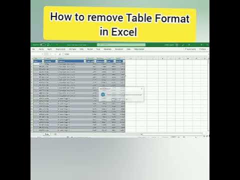 How to remove table format in Excel #excel #excelshortsvideo - YouTube