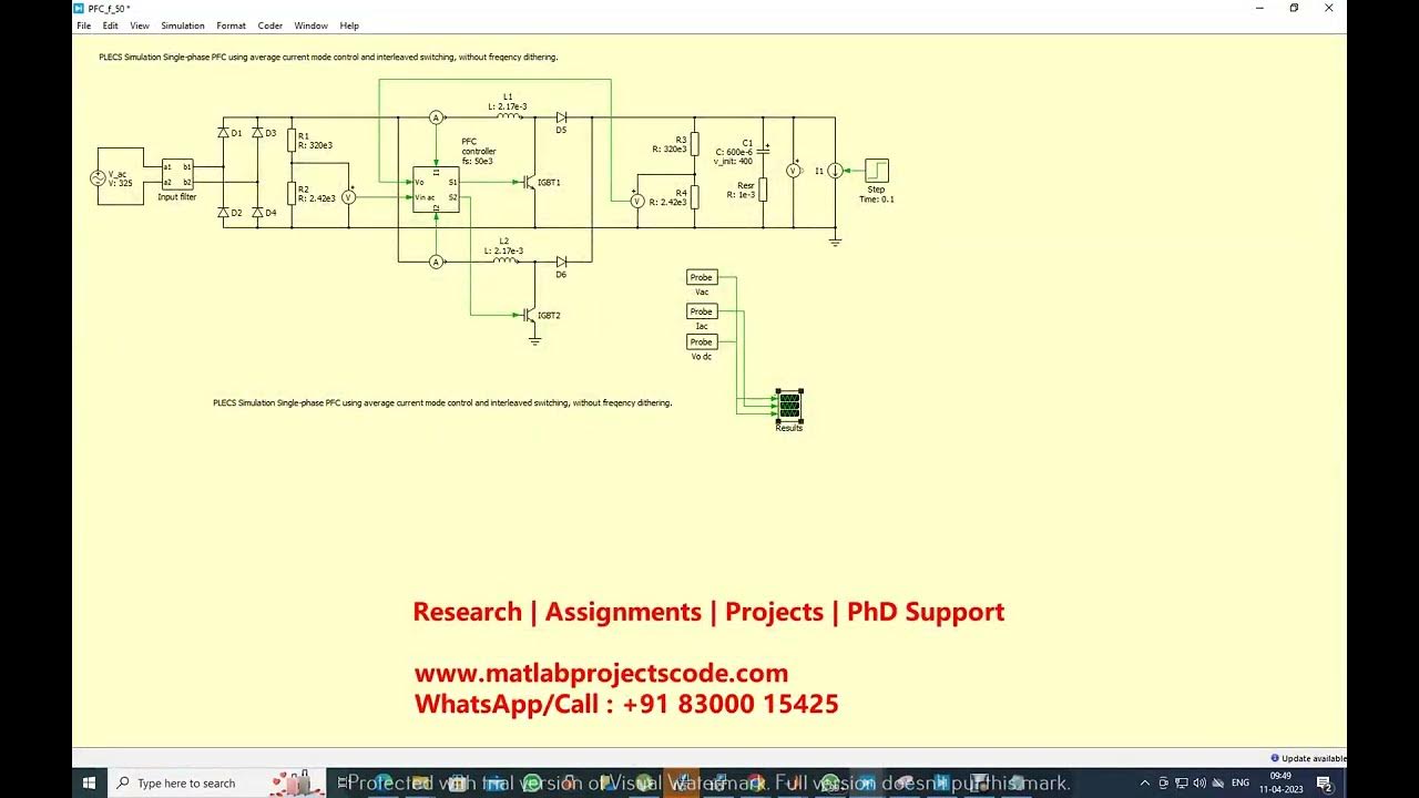 PLECS Simulation Single phase PFC using average current mode control and interleaved switching ...