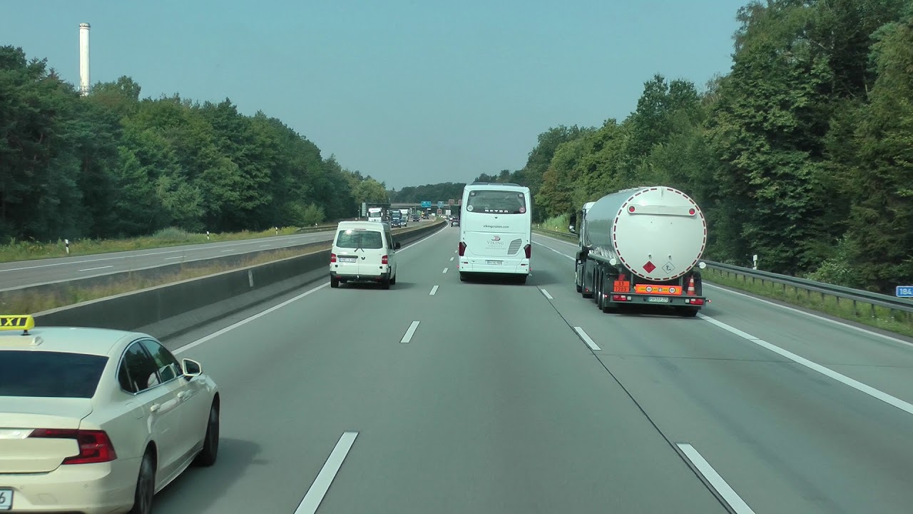 driver view A3 Autobahn west in Germany from B8 to A5 autobahn (2 of 2 ...