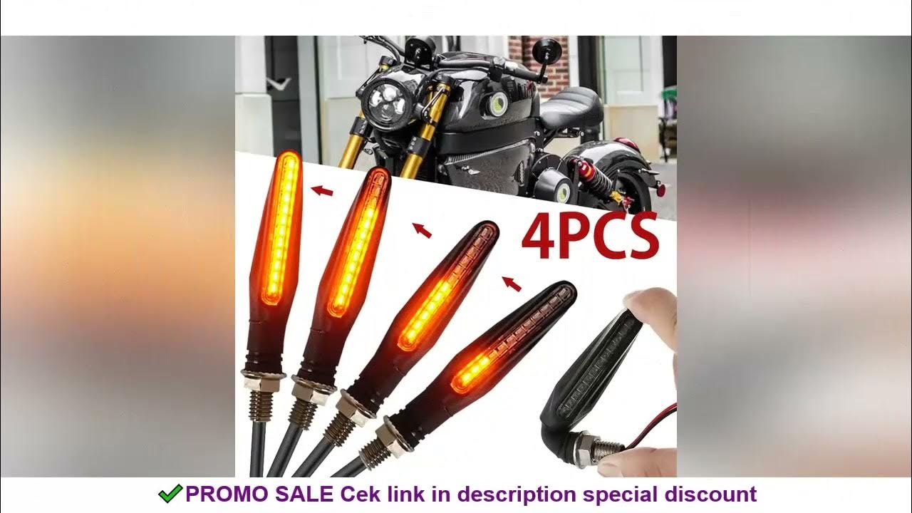 4Pcs Motorcycle Turn Signal Lights Universal LED Motorbike Turning Indicators Daytime Running ...