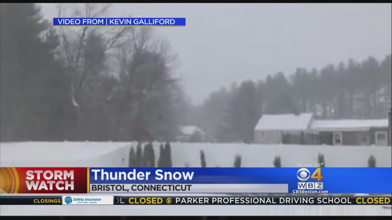 Thundersnow Reported Across New England - YouTube