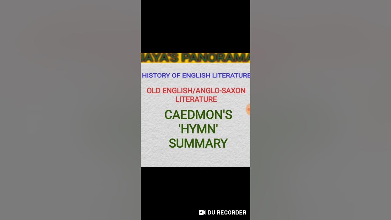 History of English Literature Old English/Anglo Saxon Literature ...