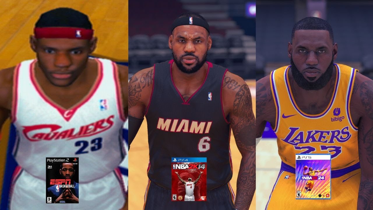 LeBron James in Every NBA 2K Game! (NBA 2K4 - NBA 2K24) Gameplay ...