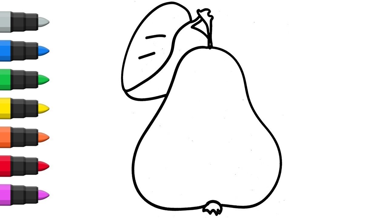 How to draw a pear step by step Pear Easy Drawing for kids - YouTube