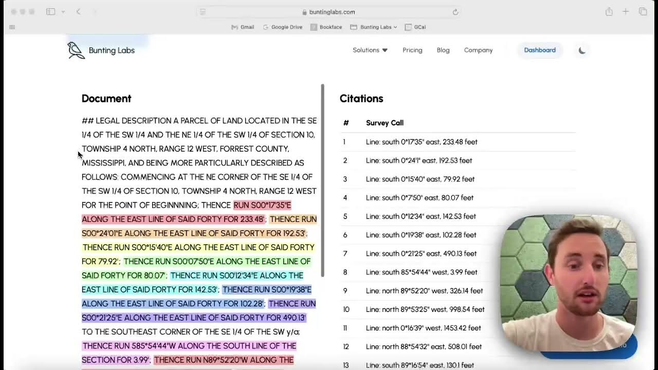 Deed plotting with AI, interpreting the survey calls - YouTube