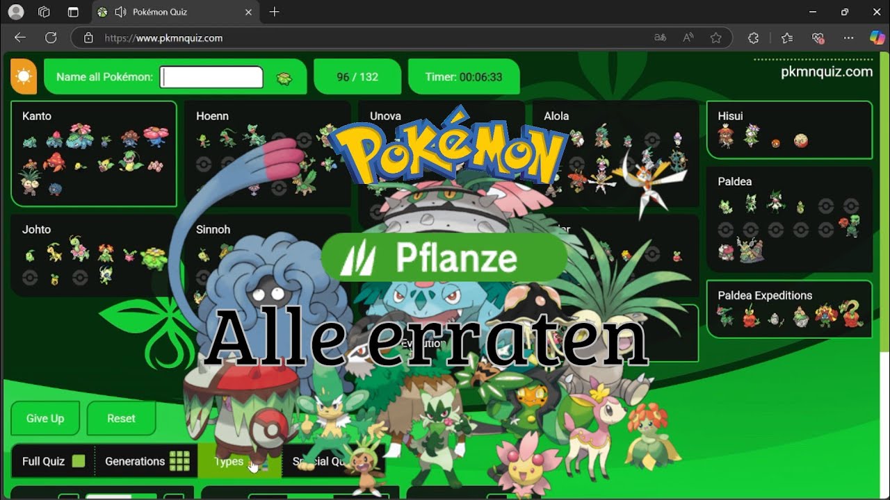 Wir erraten alle Pflanzen Pokémon innerhalb 15 Minuten {Pkmn Quiz 3 ...