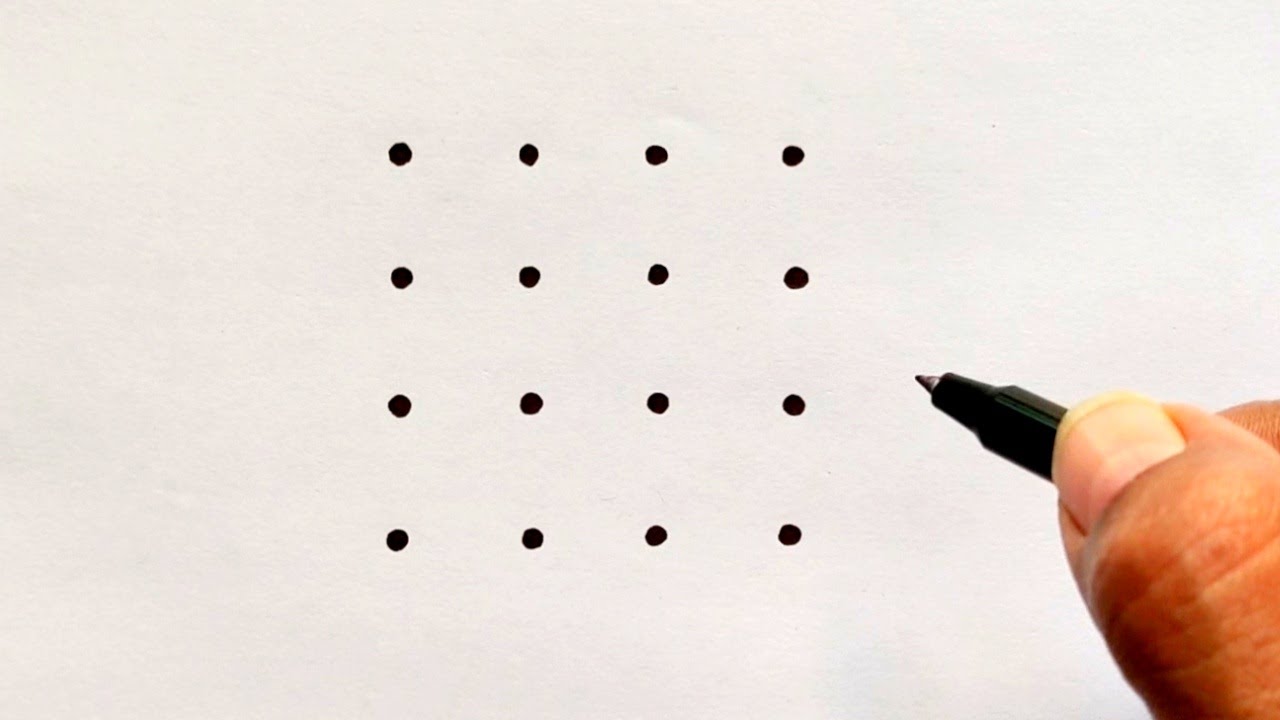 How to draw wonderful drawing from 4×4 dots | ४×४ डॉट्स से सुंदर चित्र ...