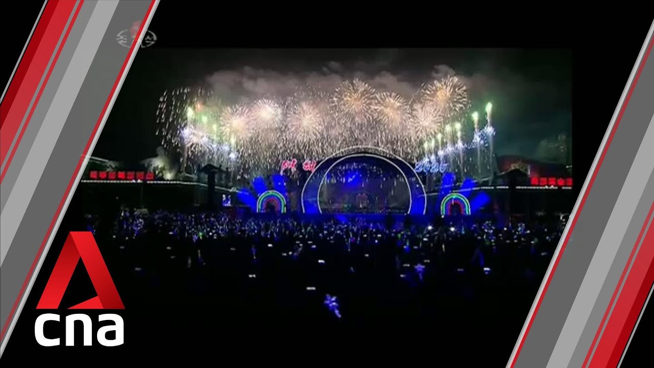 Pyongyang welcomes 2020 with fireworks, dancing snowmen - YouTube
