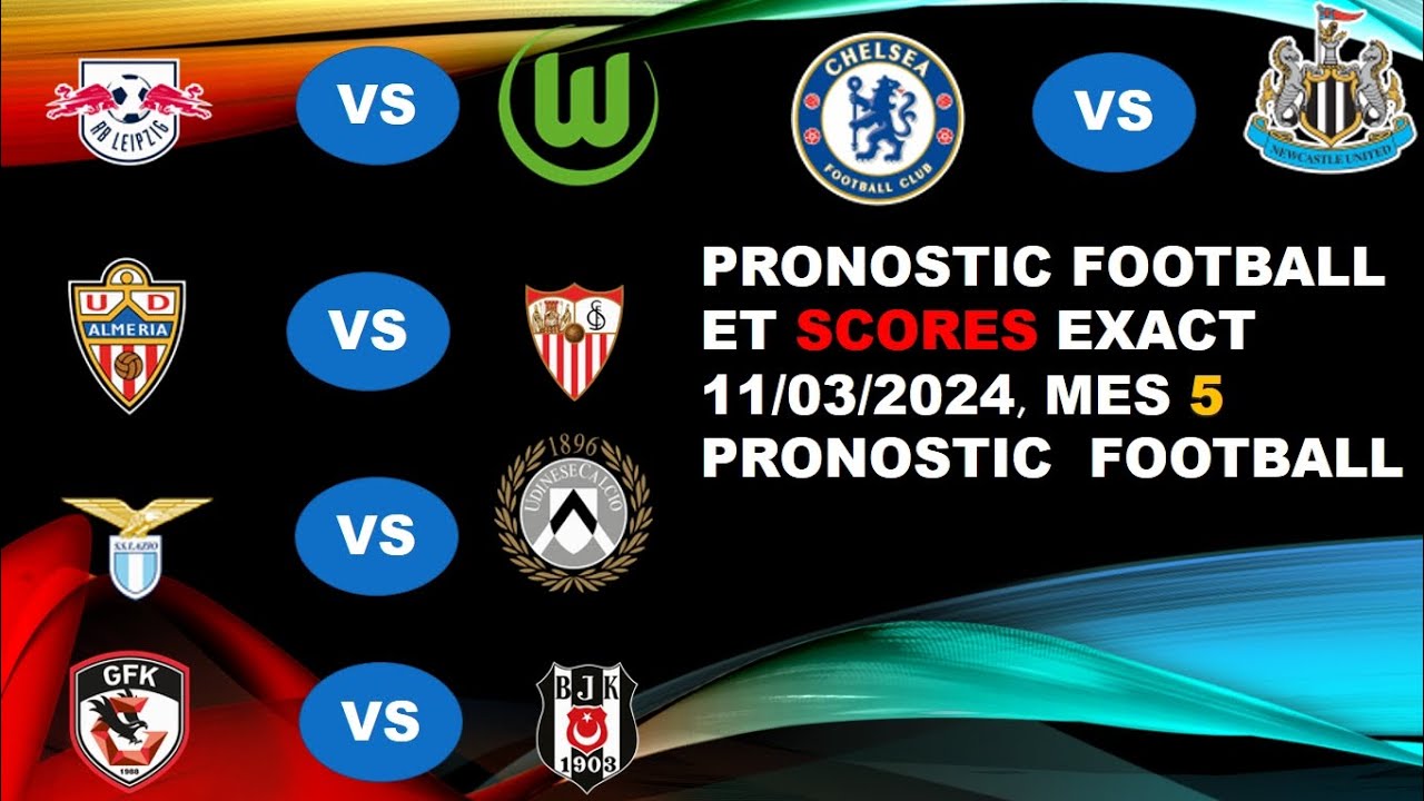 PRONOSTIC FOOTBALL ET SCORES EXACT 11/03/2024, PRONOSTIC FOOTBALL DU ...