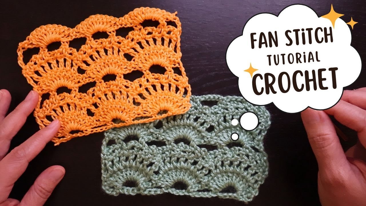How to Crochet a Lace Fan Stitch Pattern - Tutorial - Easy Beginner ...