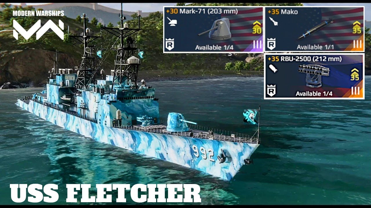 USS FLETCHER - With 3x Mark -71/ 2x Mako & 2x RBU-2500 Very aggressive ...
