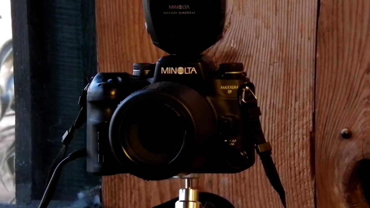 Minolta Maxxum 9 "Shooting wireless" AQP-PE's collection - YouTube
