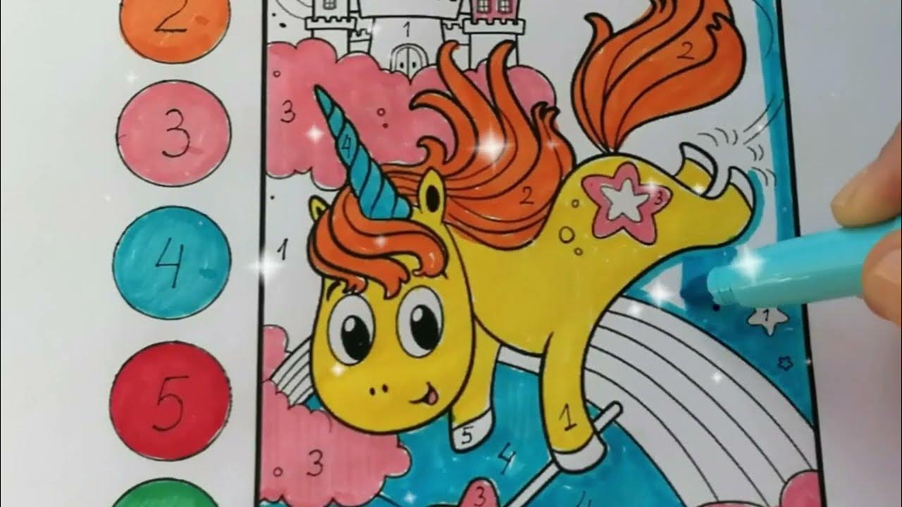 Coloring, Unicorn, Rainbow, Paint with me, for Kids - YouTube