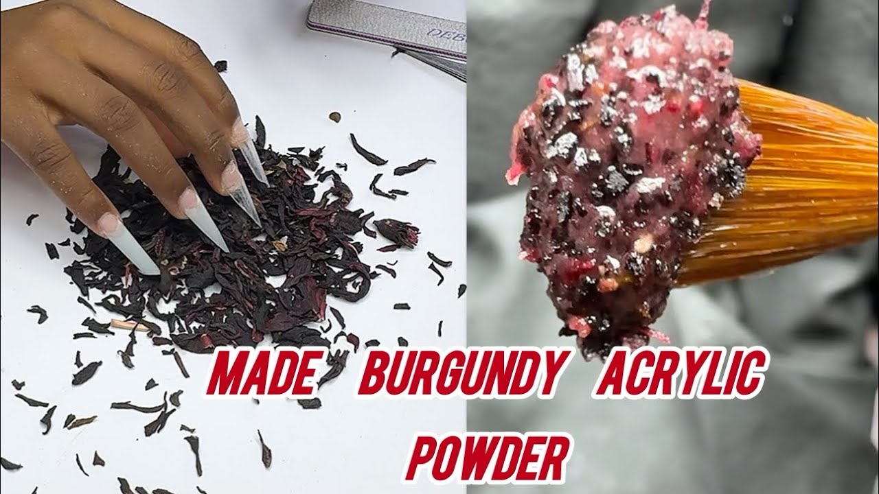 DIY Acrylic powder with hibiscus flower - YouTube