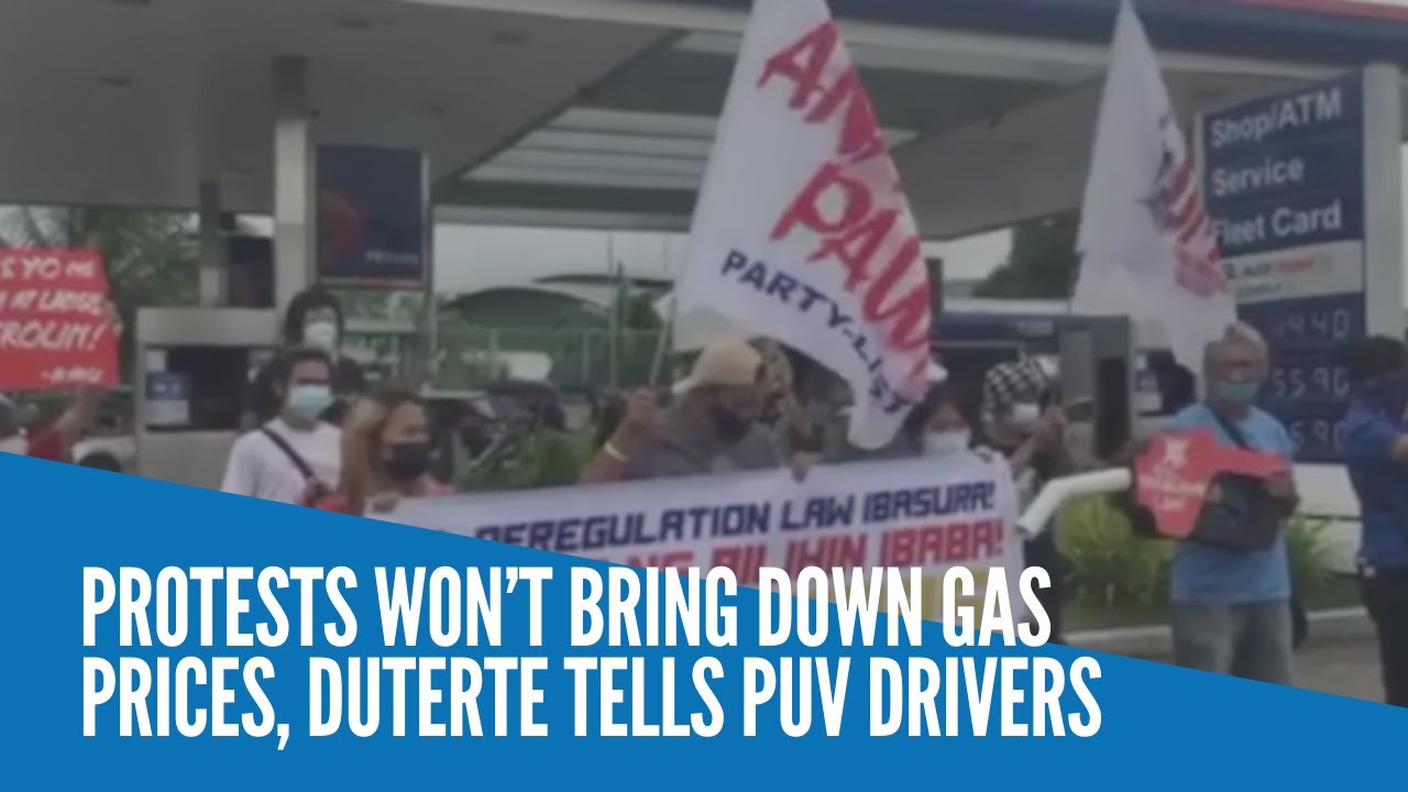 Protests won’t bring down gas prices, Duterte tells PUV drivers - YouTube