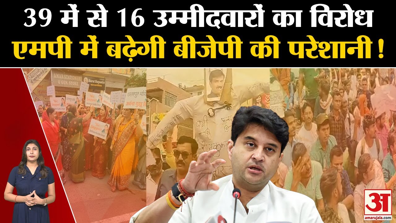 MP Election 2023: एमपी में BJP के 39 में से 16 उम्मीदवारों का विरोध। Congress । Jyotiraditya ...