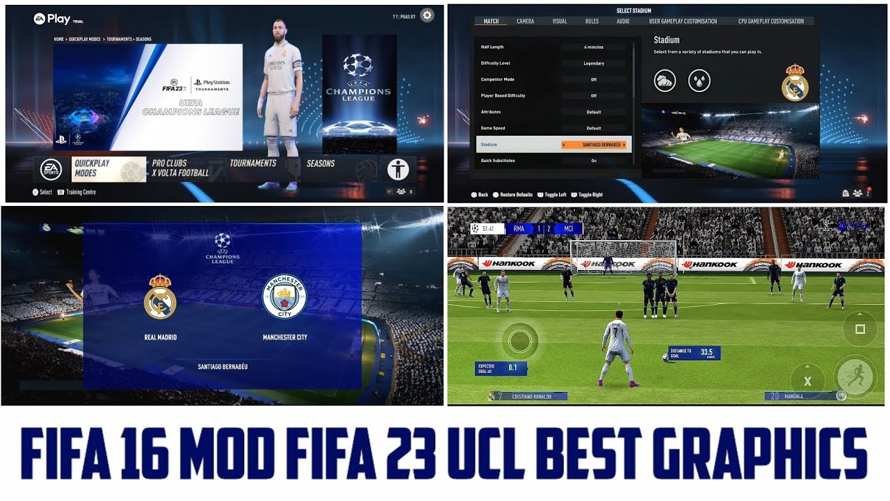 FIFA 16 Mod FIFA 23 [UCL] Theme Only Best Graphics | Home Away ...