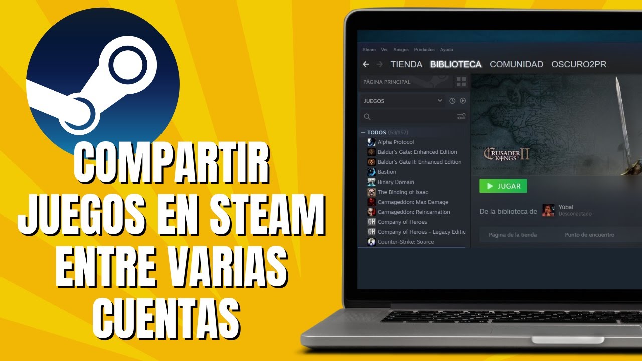 Cómo COMPARTIR Juegos En STEAM Entre Varias Cuentas - YouTube