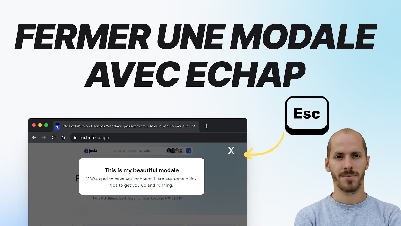 Fermer une modale Webflow avec Echap - Close Modal with Esc - YouTube