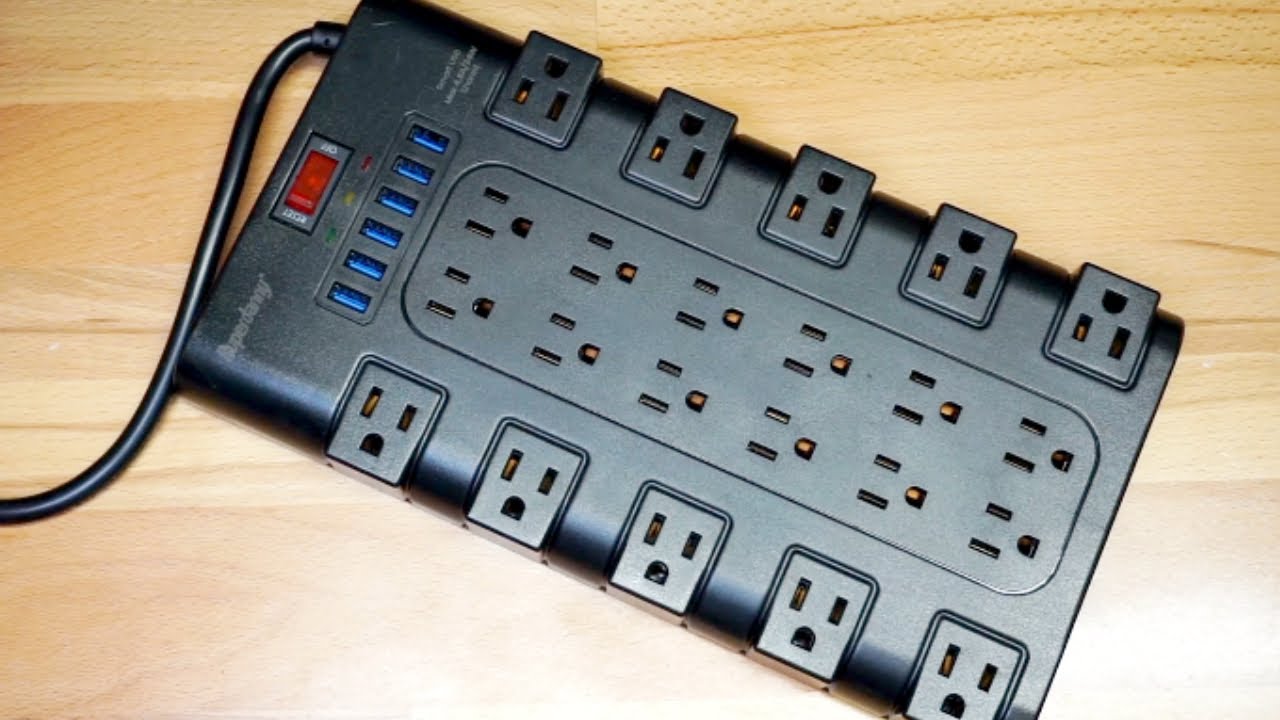 SUPERDANNY Surge Protector with 22 AC Outlets - YouTube