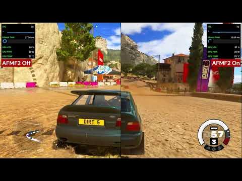 Dirt 5 on ROG Ally Z1: Fluid Motion Frames 2 ON vs OFF - YouTube