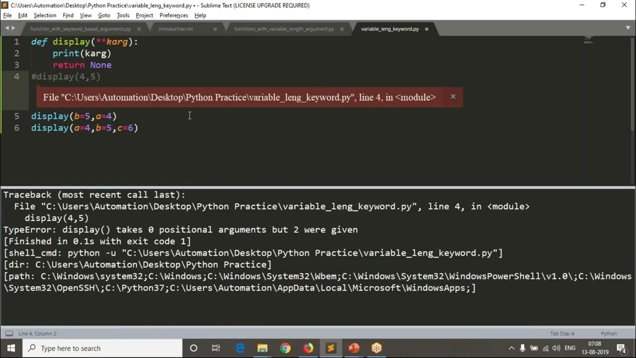 Functions with variable keyword arguments - YouTube