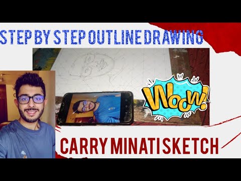 Carry Minati | outline drawing tutorial | Easy way to draw #tutorial ...