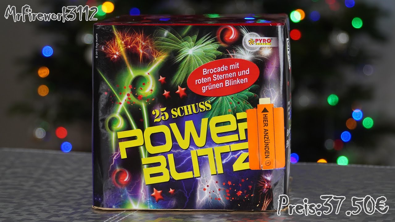 Pyro Austria Power Blitz Batterie 25 Schuss kal. 25mm NEM: 437.5g Preis ...