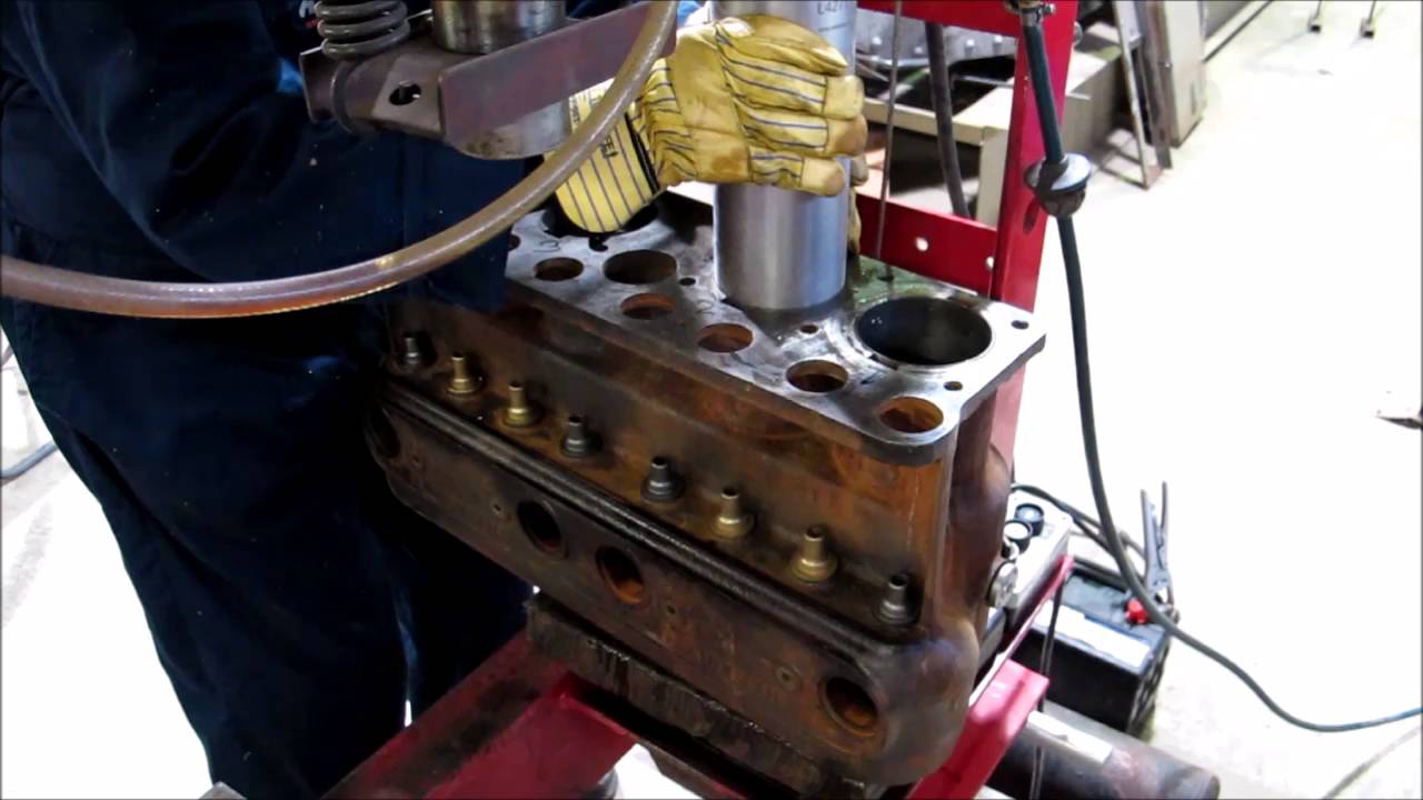 Fitting Renault FT TSF Engine Liners - Block Two - YouTube