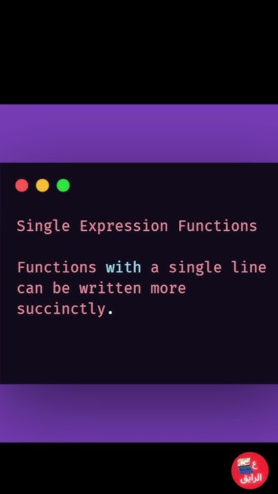 Single Expression Functions - YouTube