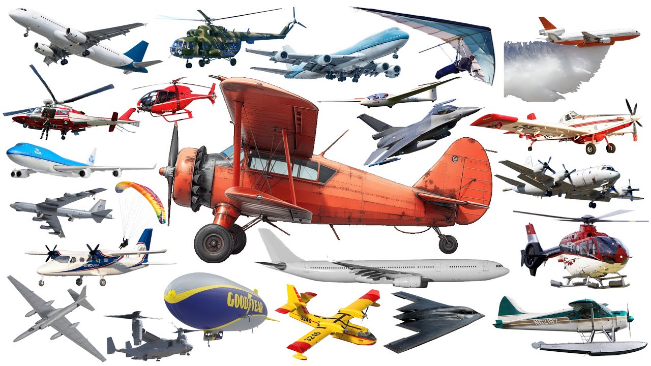 Air Vehicles Names and sounds| Learn Types of Aircraft | Airplanes ...